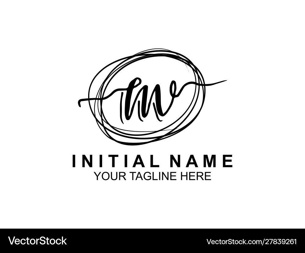 Handwriting logo initial signature elegant Vector Image