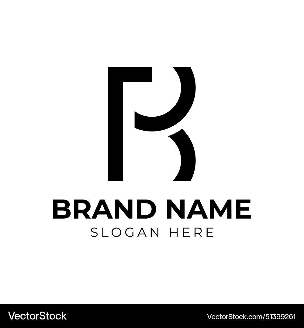 Letter rk monogram logo design concept Royalty Free Vector