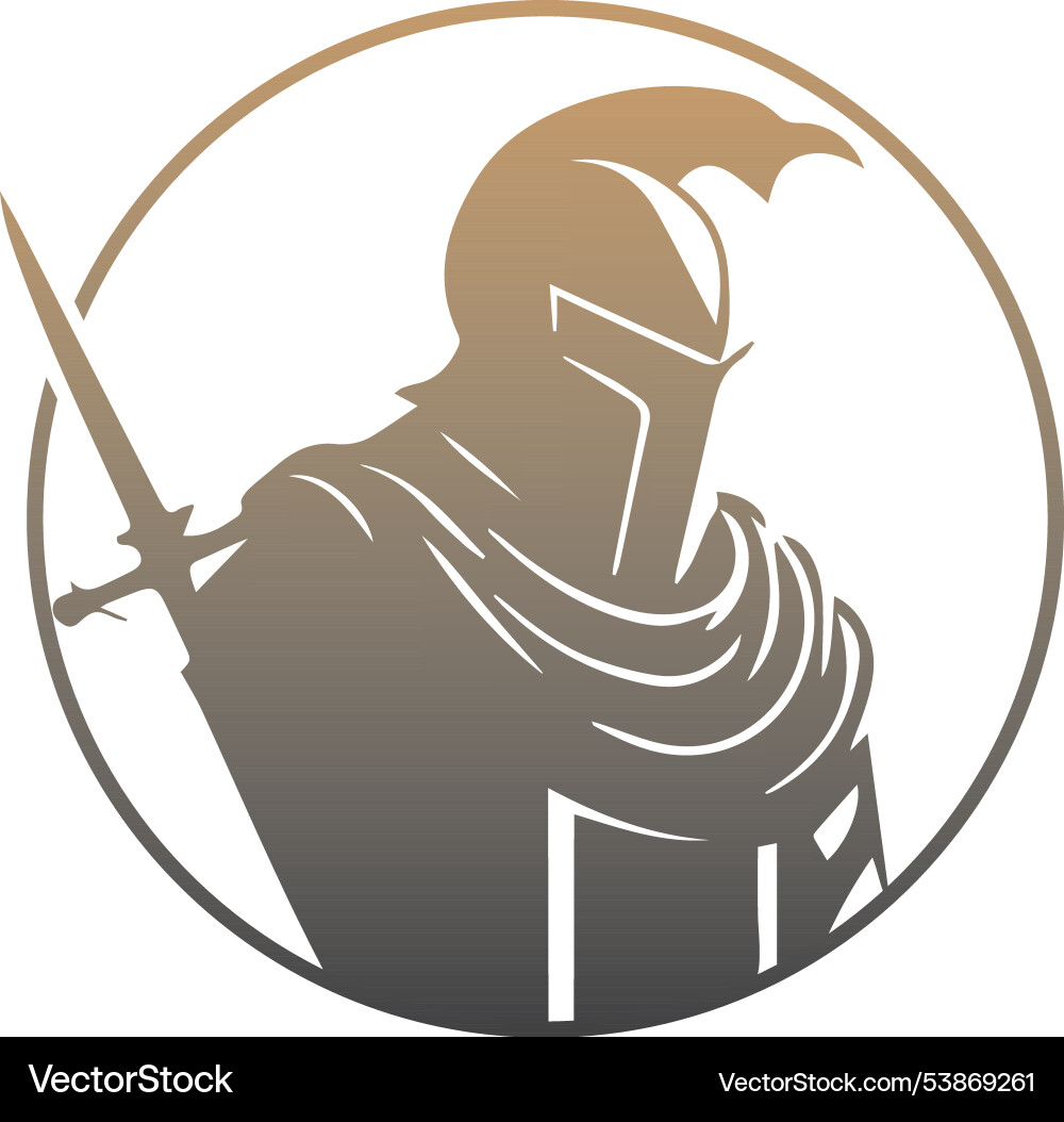 Medieval knight in armor logo simple clean Vector Image
