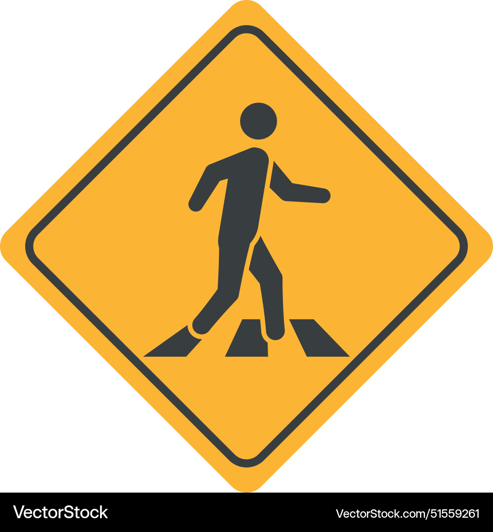 Pedestrian crossing sign icon Royalty Free Vector Image