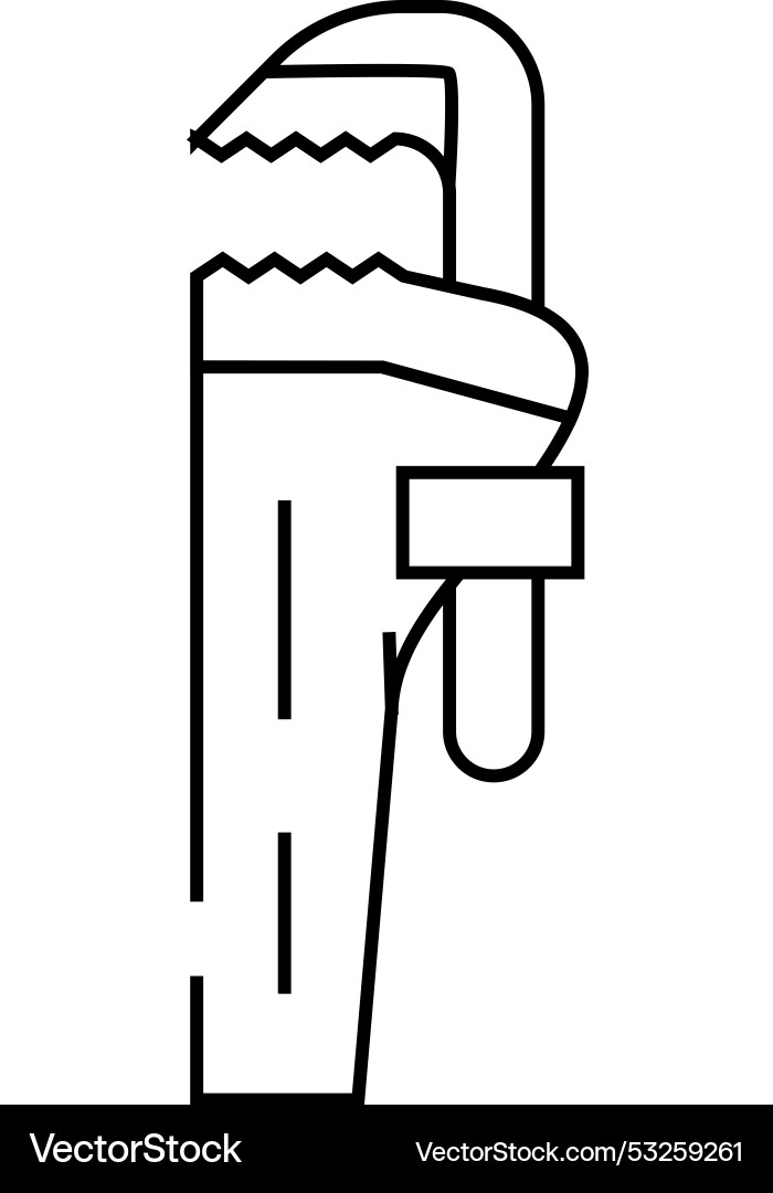 Pipe wrench line icon Royalty Free Vector Image