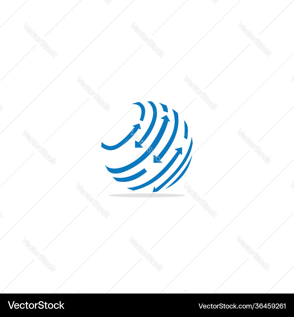 Round sphere arrow orbit logo Royalty Free Vector Image