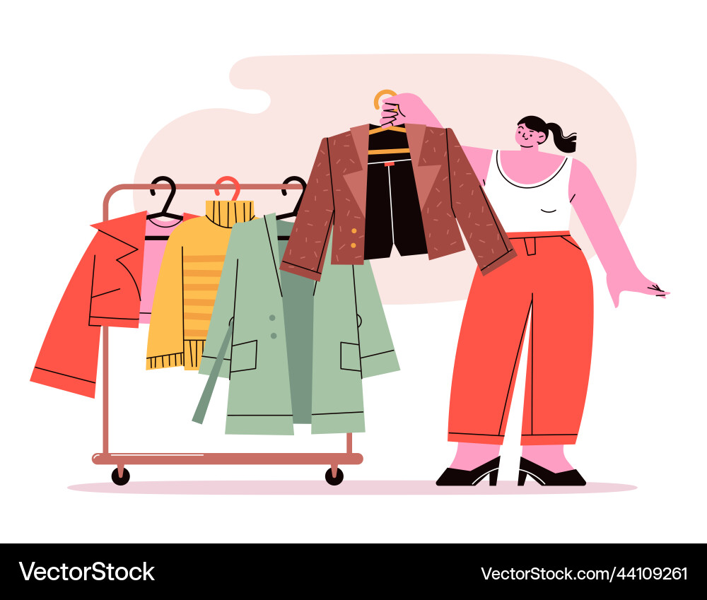 Shopping in store concept Royalty Free Vector Image