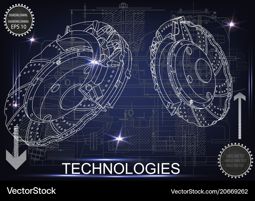 3d model of the brake disc Royalty Free Vector Image