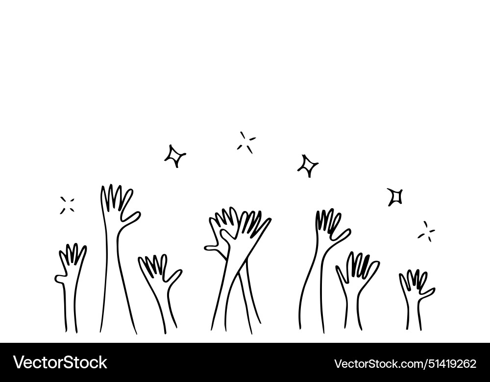 Applause hand draw on white background Royalty Free Vector