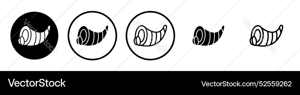 Cornucopia icon set on white background Royalty Free Vector