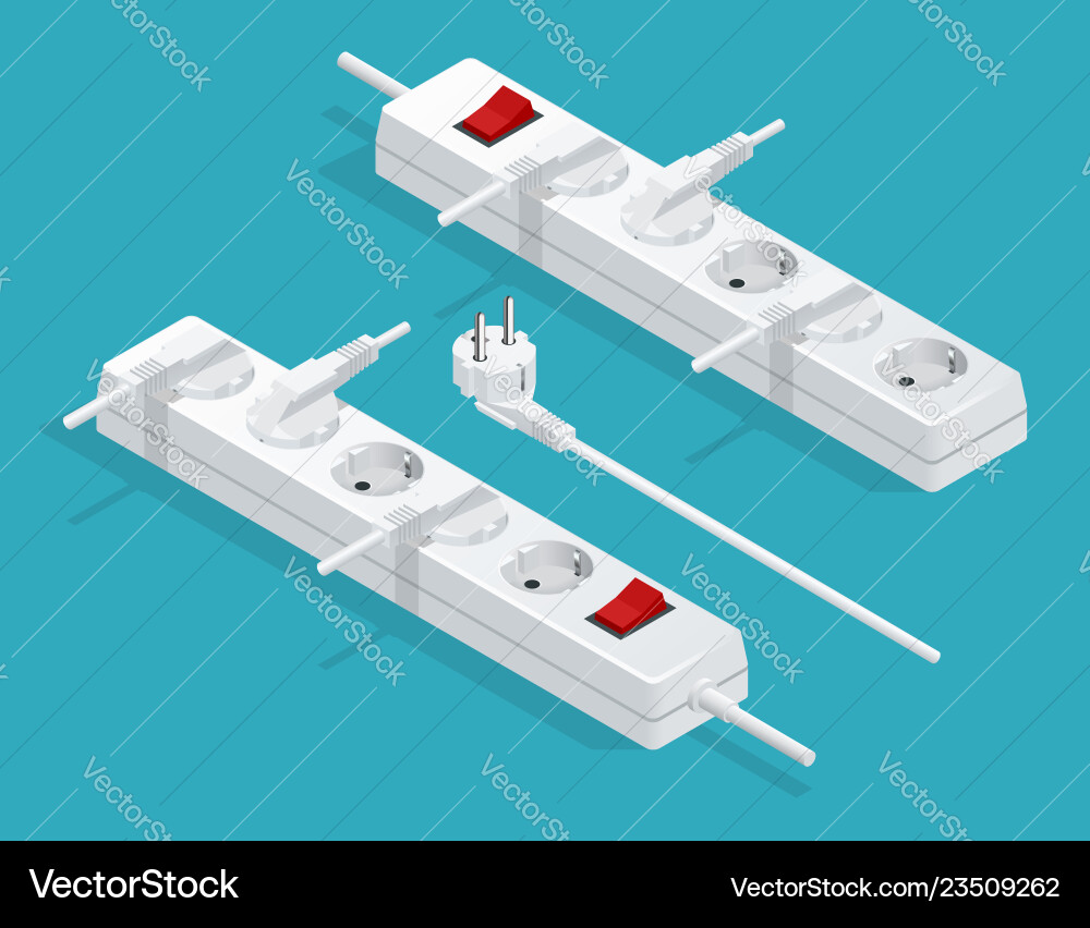 Electrical extension cord with plugs Royalty Free Vector