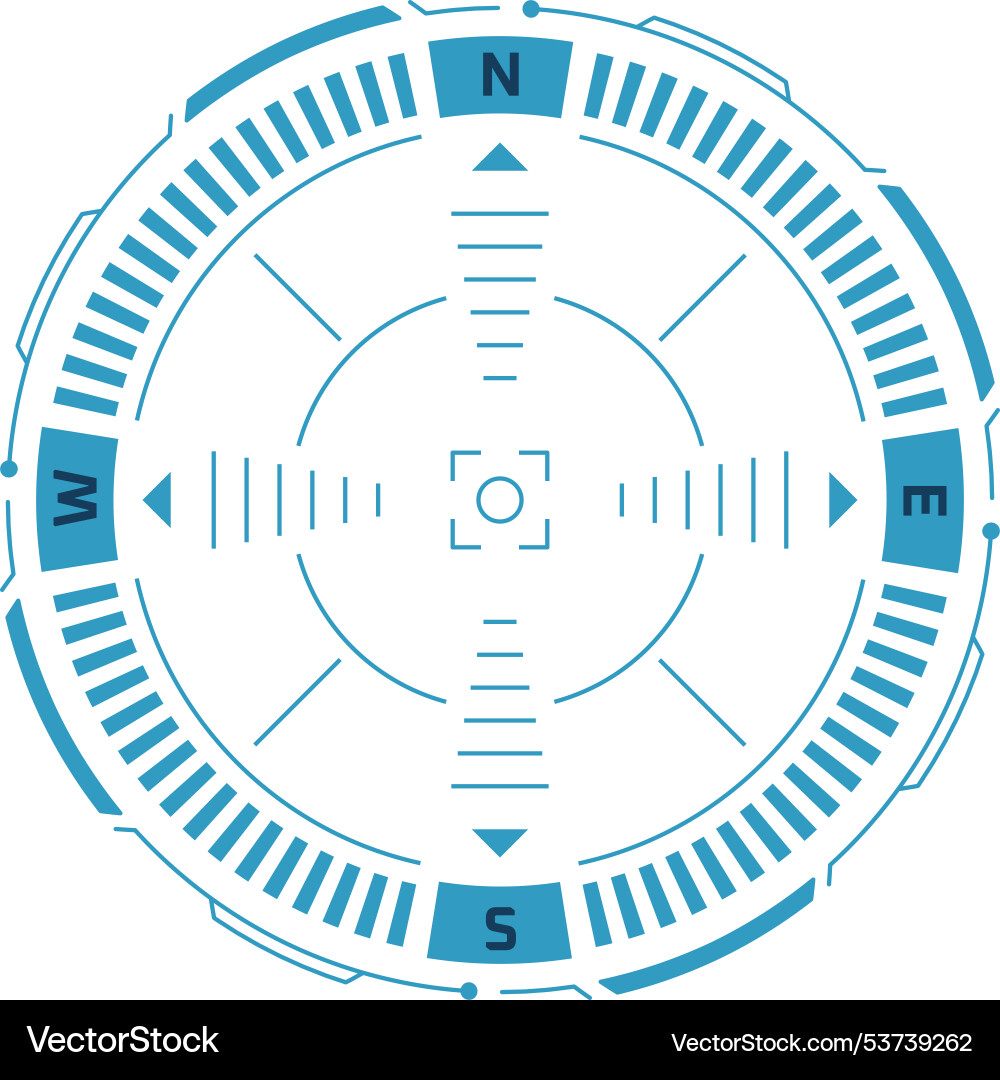 Futuristic tech sniper aim crosshair screen ui Vector Image