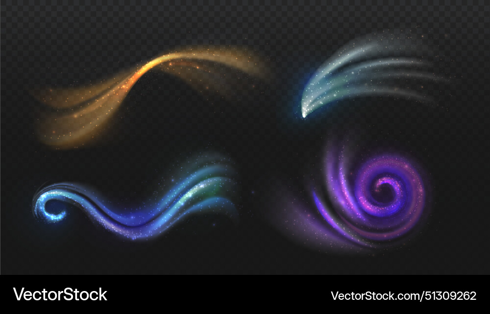 Realistic light effects set Royalty Free Vector Image