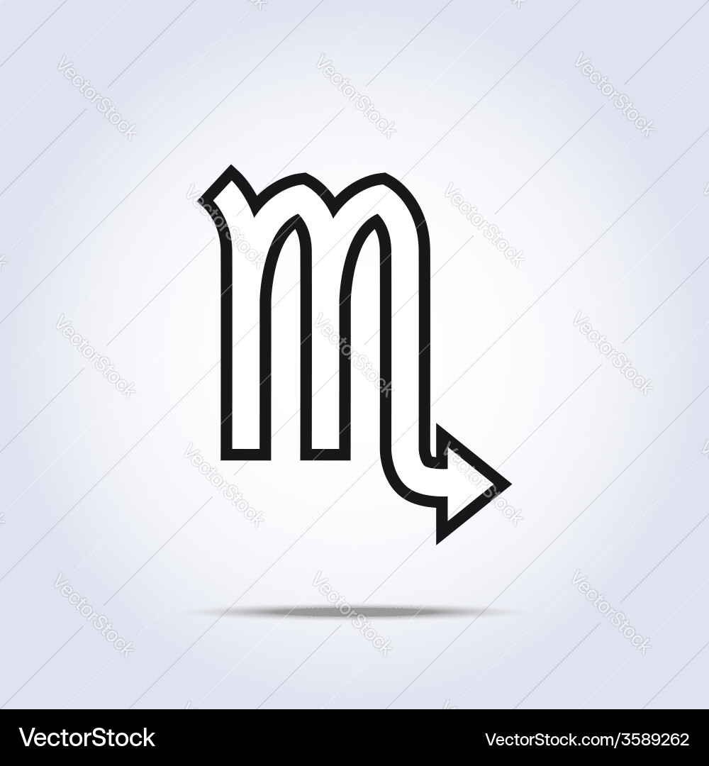 Simplistic scorpio zodiac star sign Royalty Free Vector