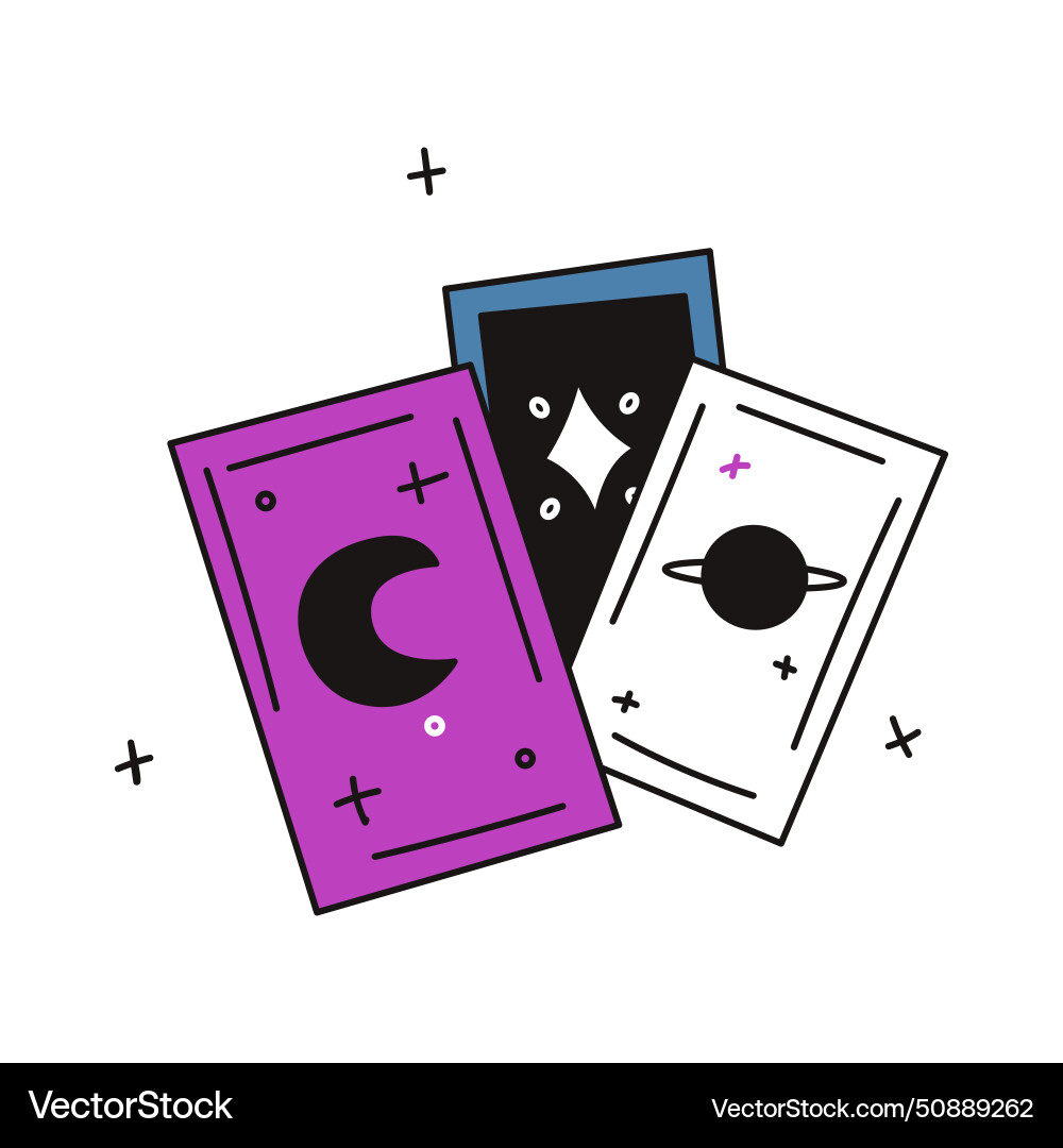 With magic cards Royalty Free Vector Image - VectorStock
