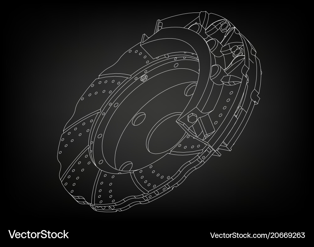 3d model of the brake disc Royalty Free Vector Image