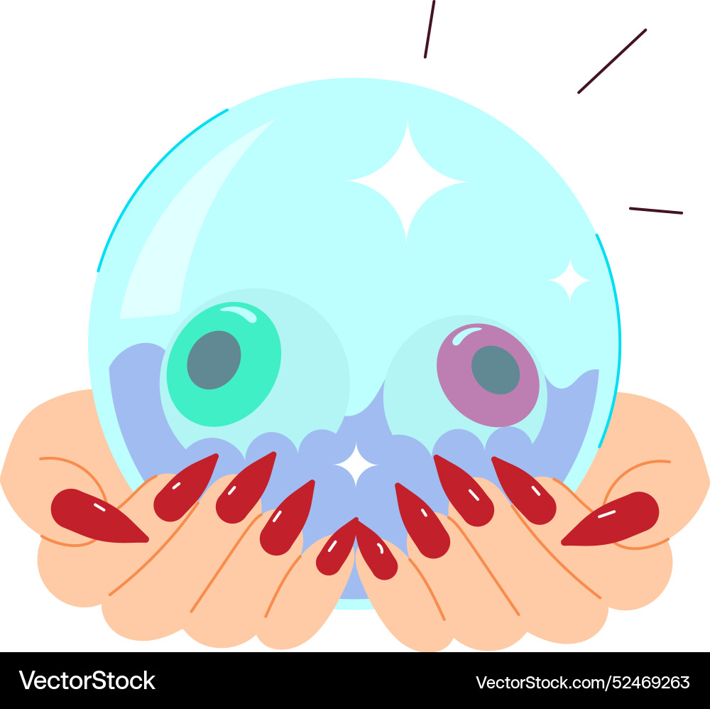 Basic rgba magic ball flat style sticker Vector Image