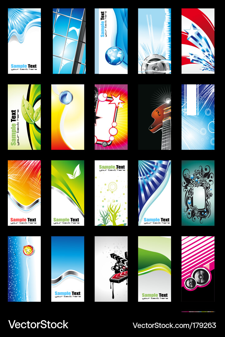 Card and background collection Royalty Free Vector Image