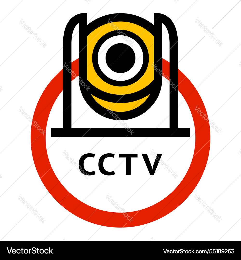 Cctv sticker video surveillance Royalty Free Vector Image
