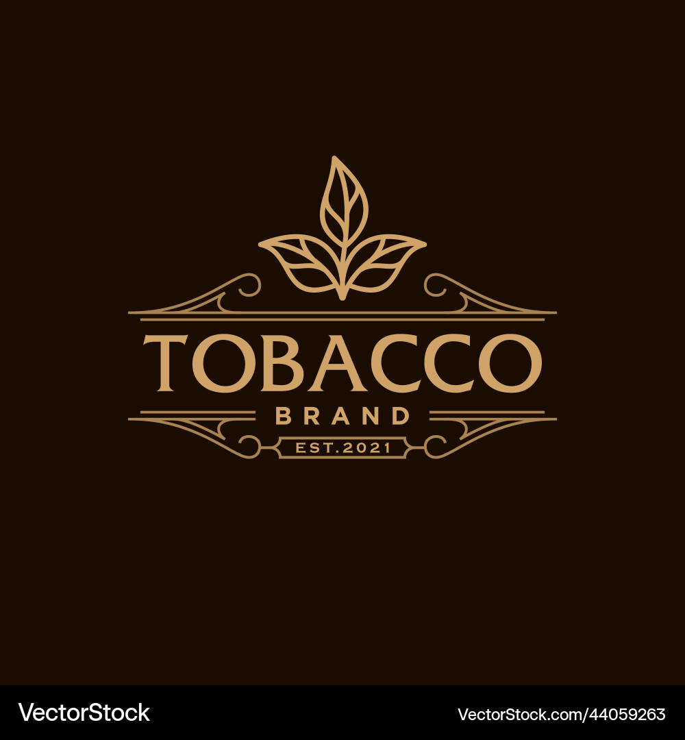 Cigarette tobacco leaf abstract logo Royalty Free Vector