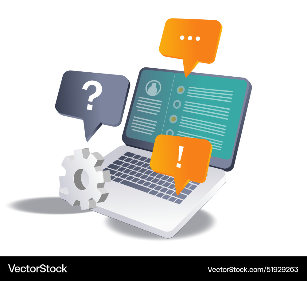 Computers in social media online dialogue flat Vector Image
