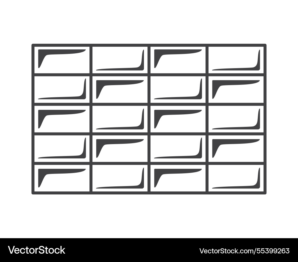 Floor tile outline icon isolated on white Vector Image