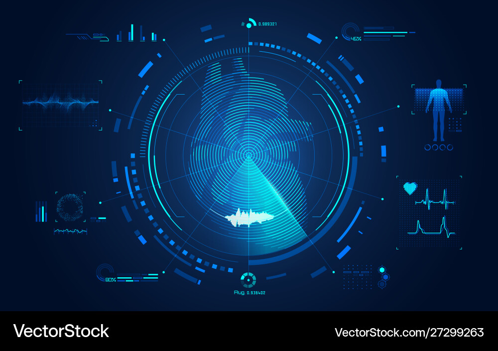 Heart scan Royalty Free Vector Image - VectorStock