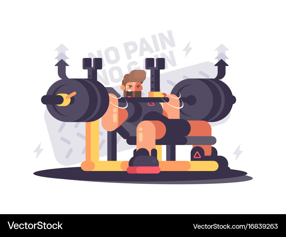Powerlifter Bench Pressing Royalty Free Vector Image