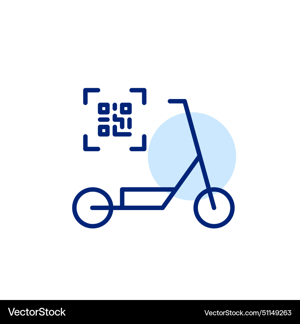 Scooter and qr code rental app eco-friendly Vector Image