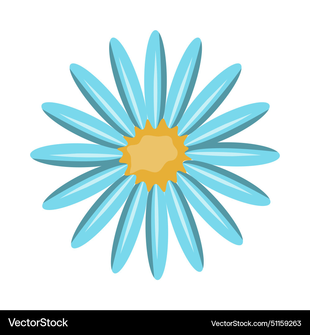 Simple blue flower Royalty Free Vector Image - VectorStock