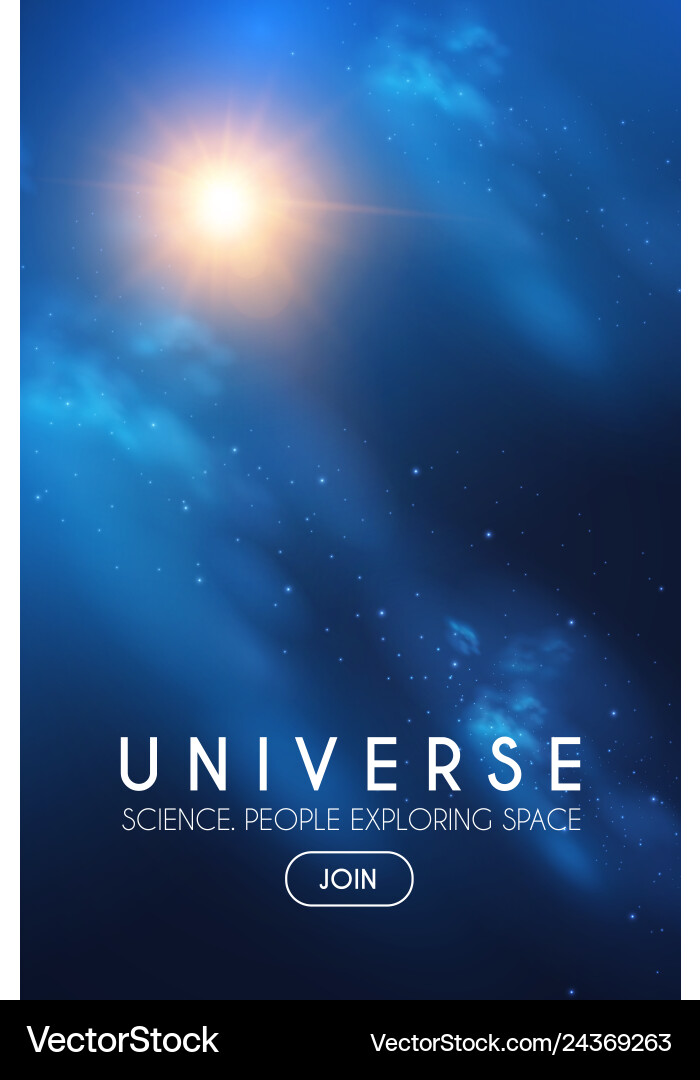 Universe infinity space with nebula and star Vector Image