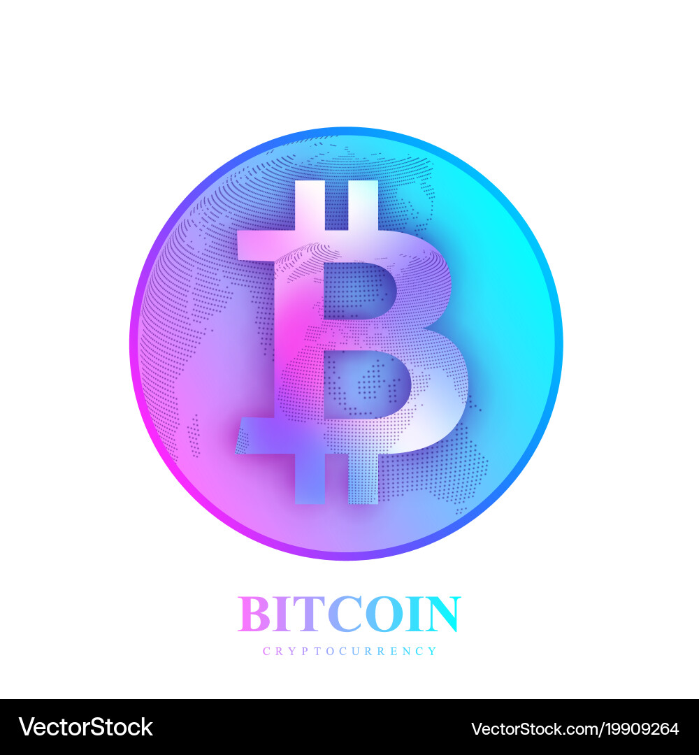 Bitcoin physical bit coin digital Royalty Free Vector Image
