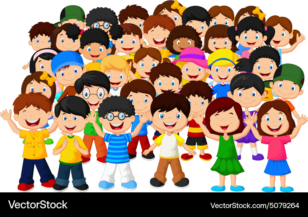 Crowd of children Royalty Free Vector Image - VectorStock