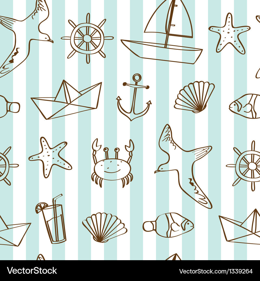 Cute nautical background Royalty Free Vector Image