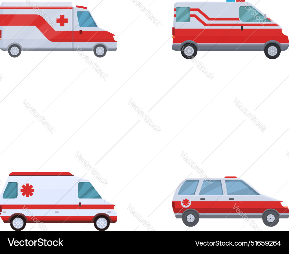 Four different styles of emergency vehicles Vector Image