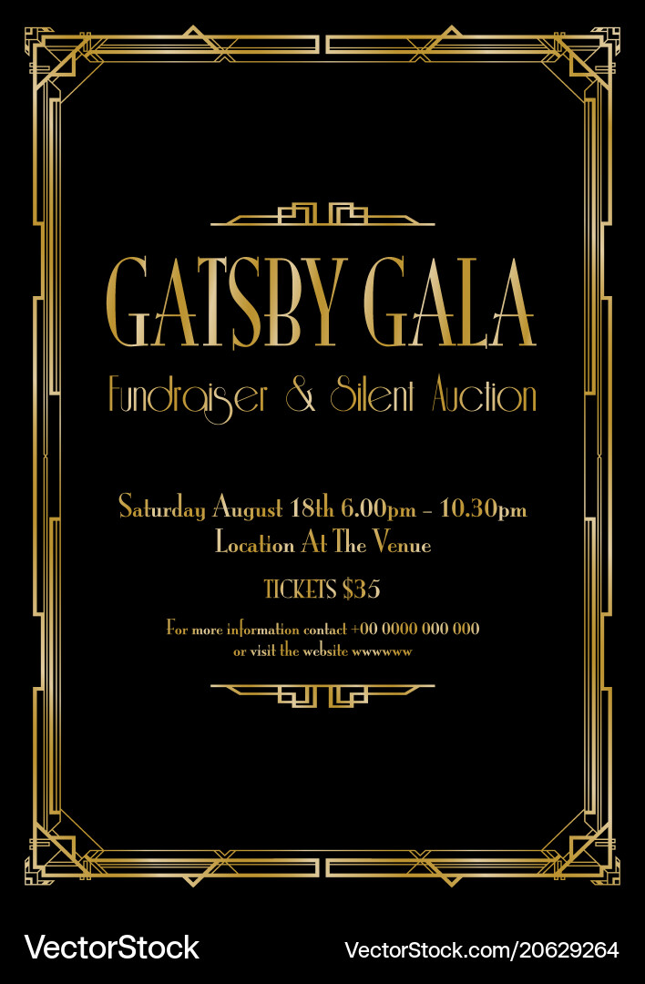 Great gatsby gala background Royalty Free Vector Image