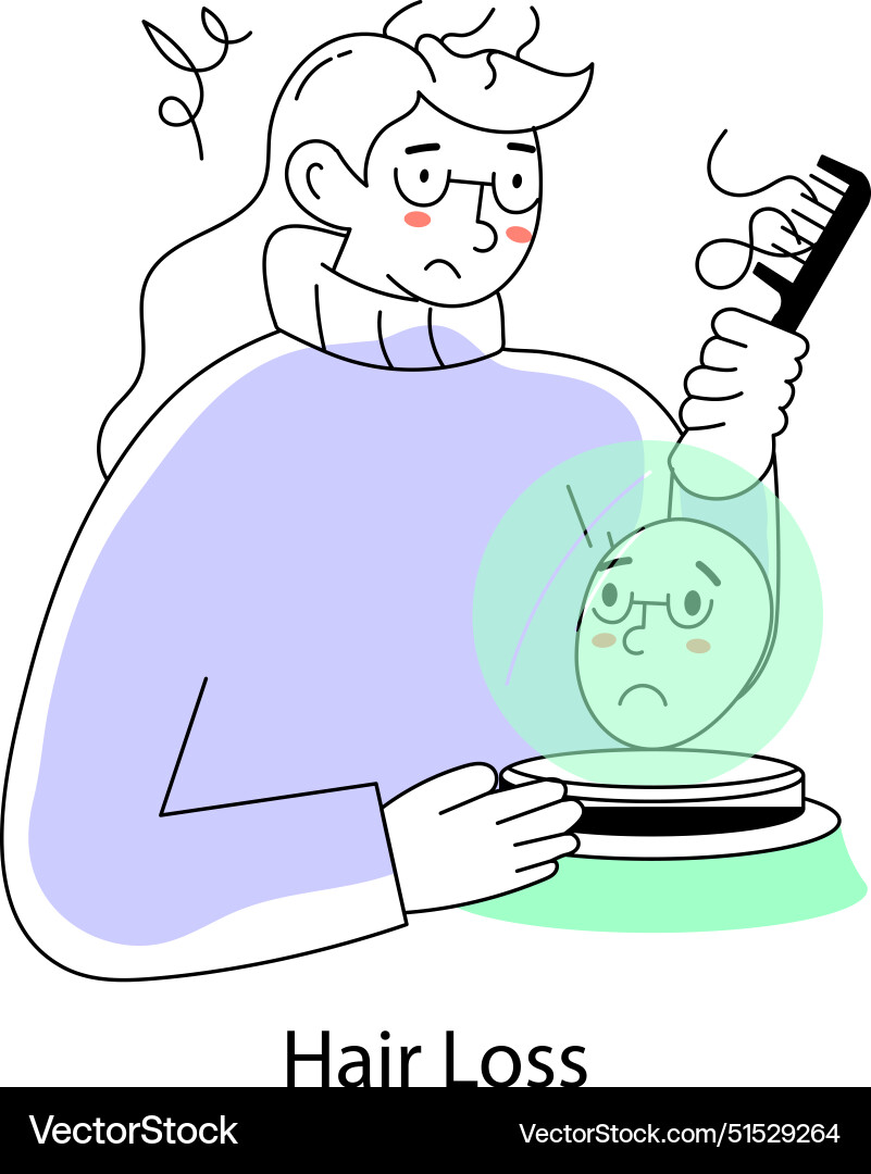 Hair loss Royalty Free Vector Image - VectorStock