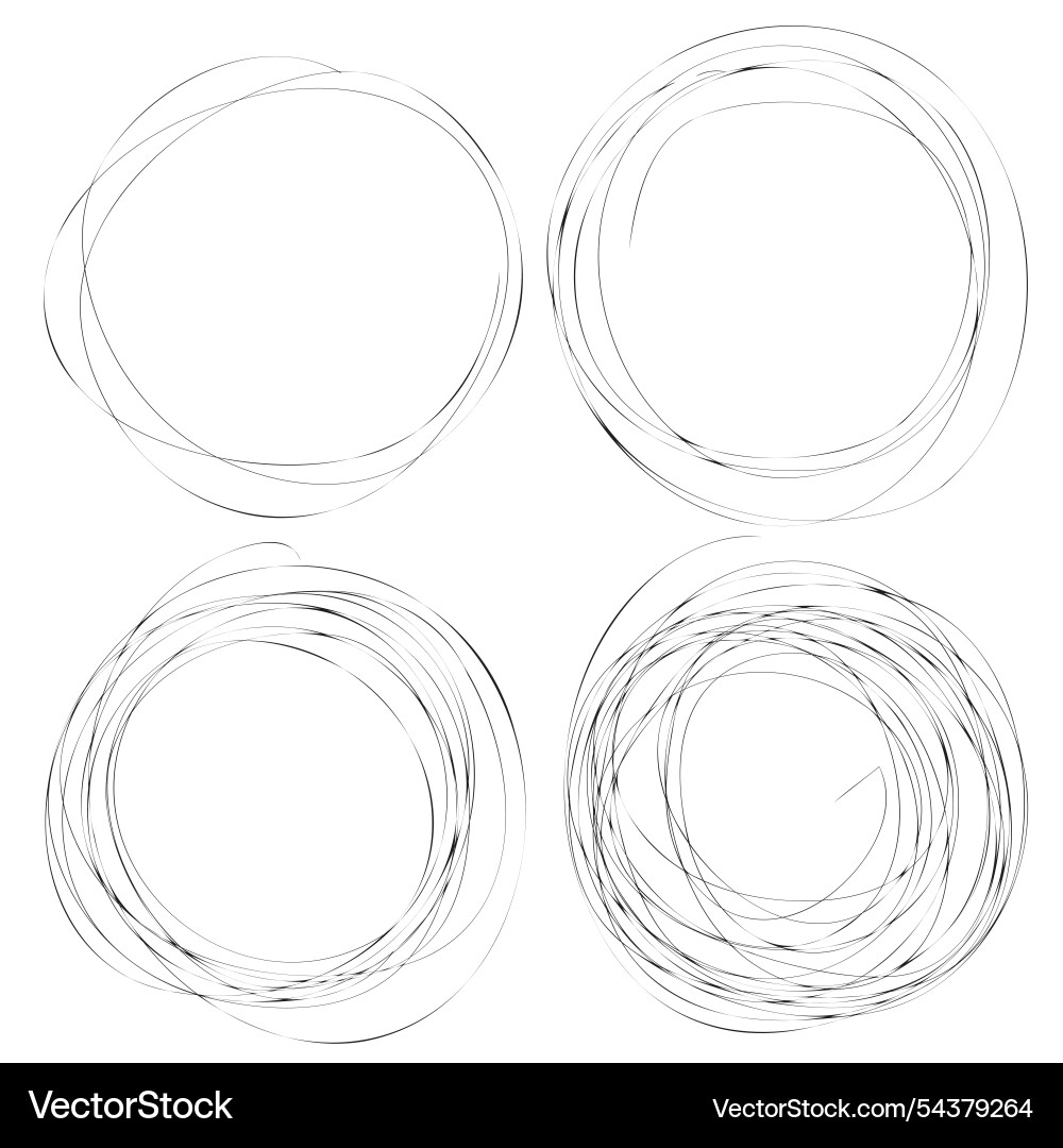 Hand drawn ink line circles scribble circle Vector Image