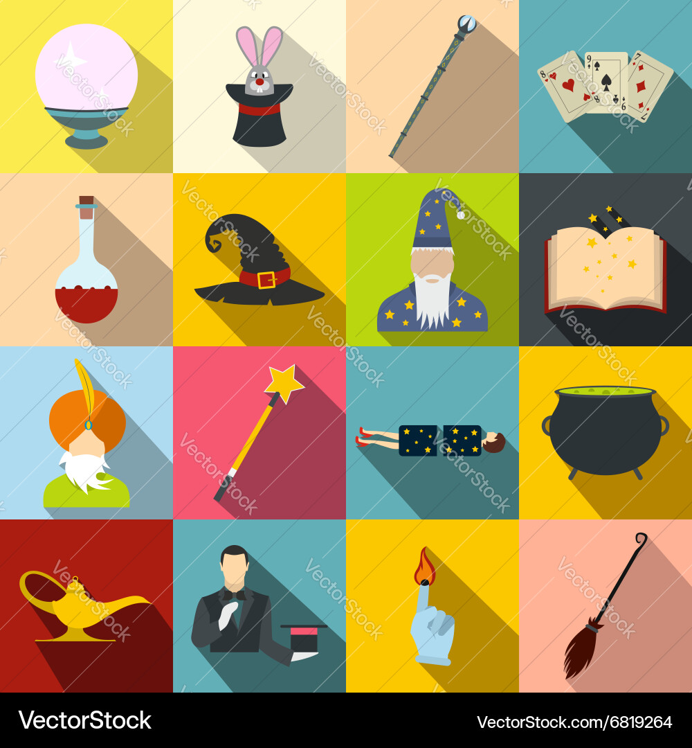 Magic Icon Set - Illusion & Tricks Royalty Free Vector
