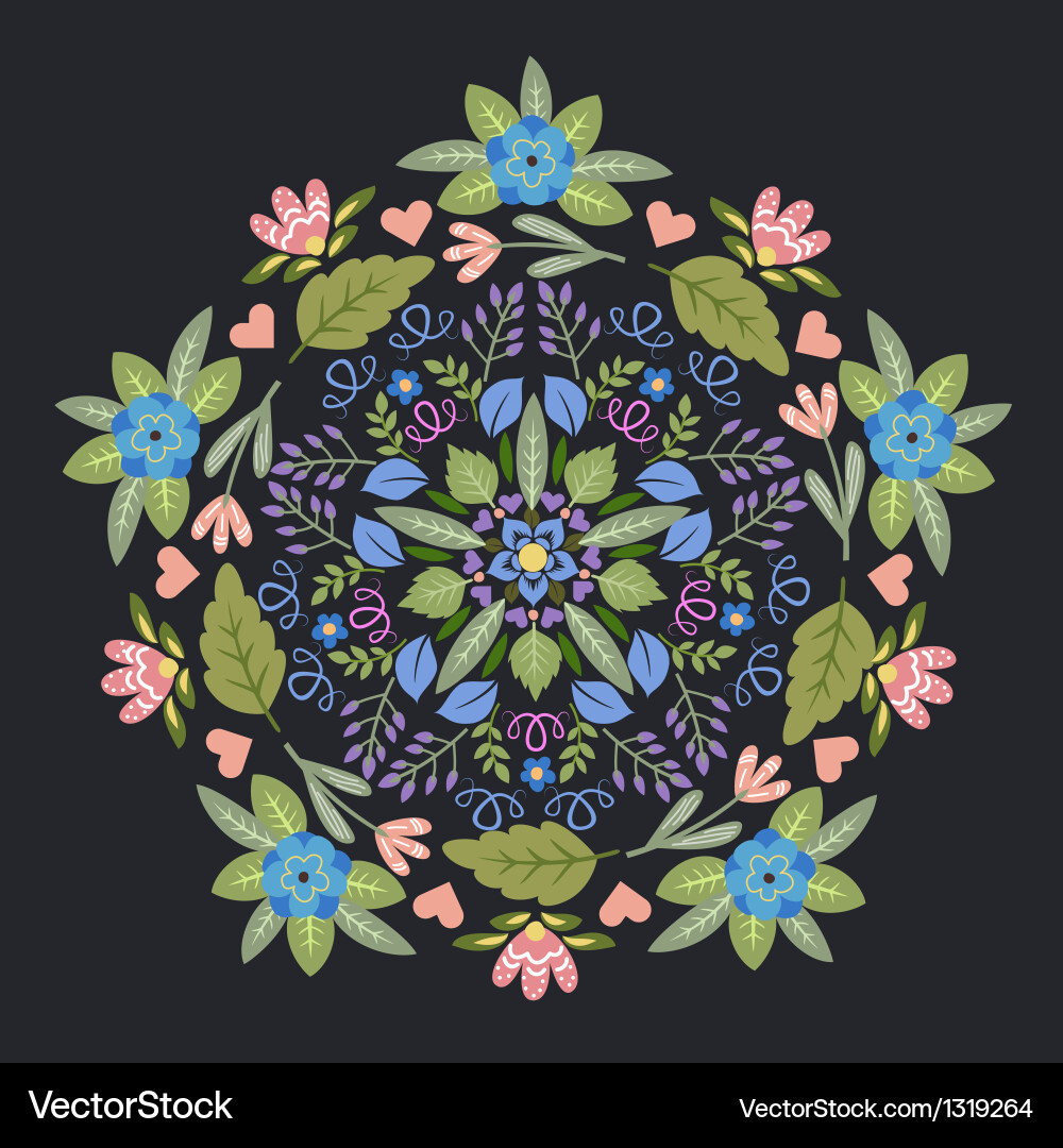 Ornamental floral round pattern Royalty Free Vector Image