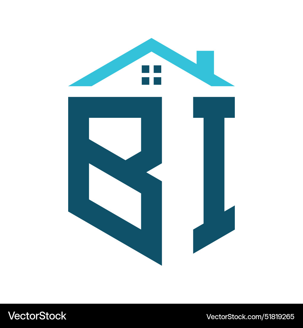 Bi house logo design template letter Royalty Free Vector