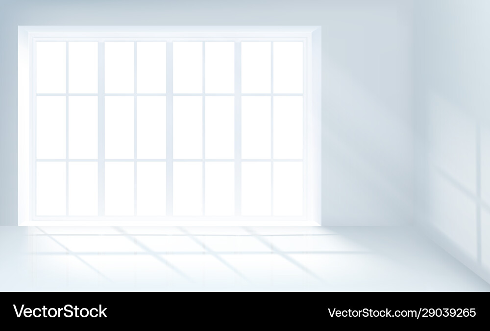 Glass window sliding on white wall interior house Vector Image