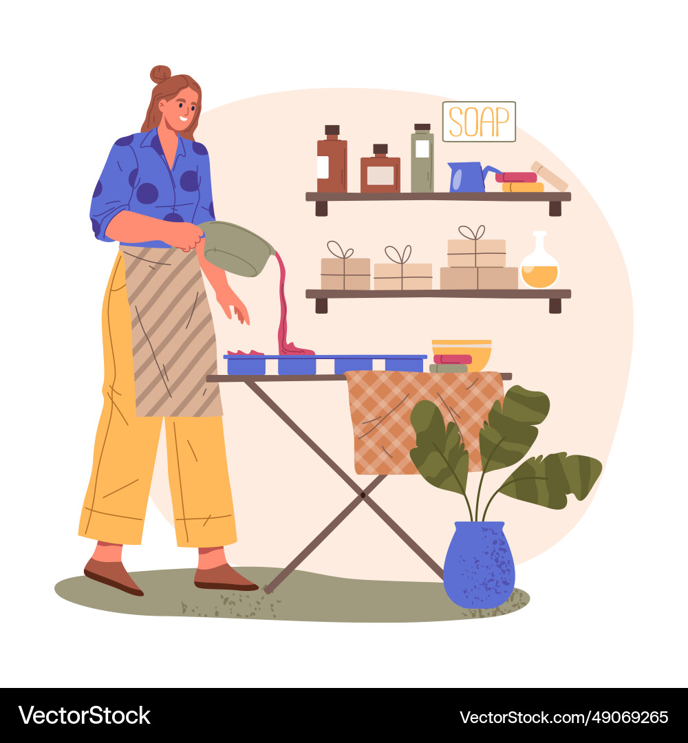 Handmade soap crafting process Royalty Free Vector Image