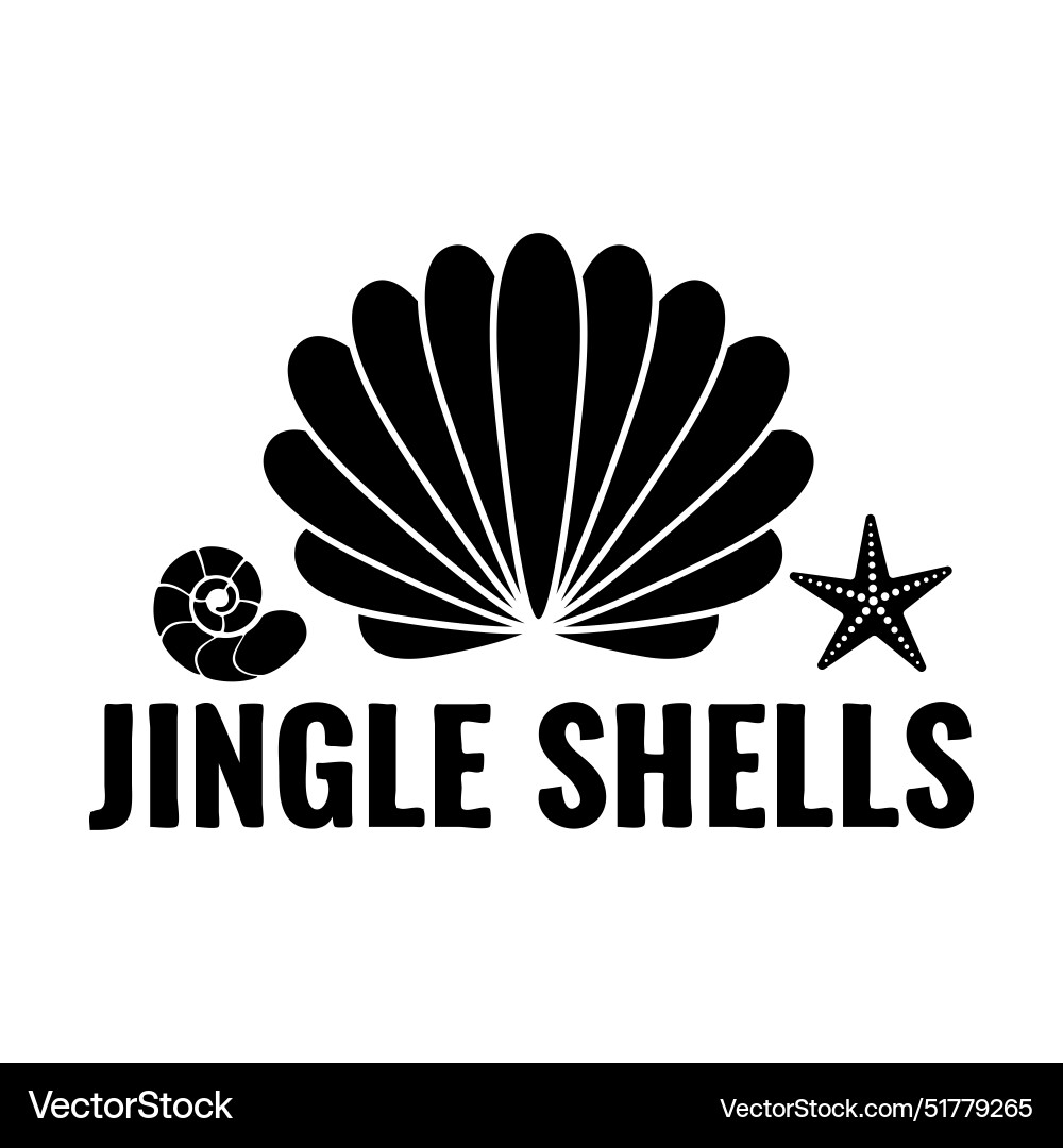 Jingle shells christmas in july pun summer Vector Image