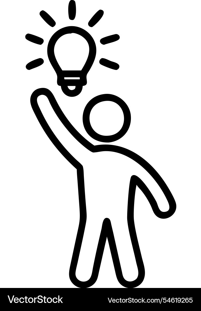 Simple human figure with one hand raised Vector Image