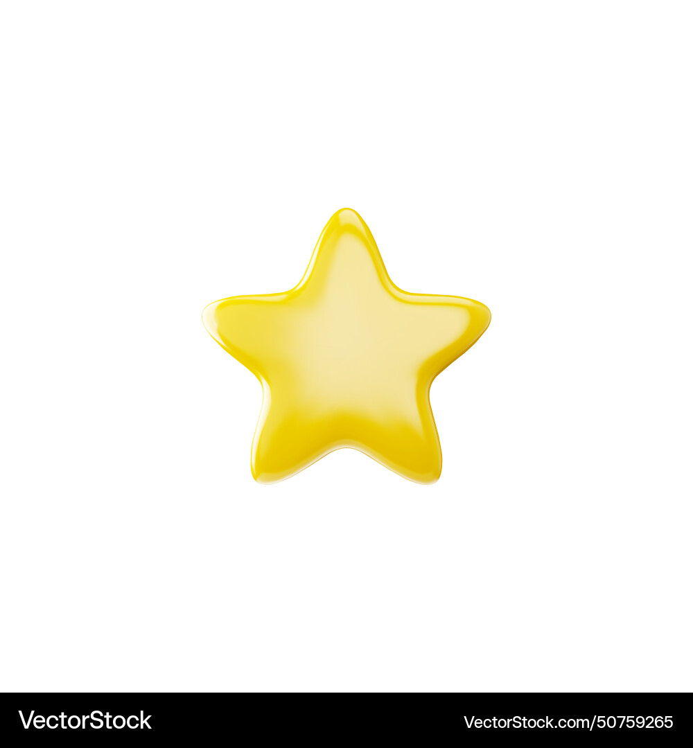 Sunny yellow 3d star Royalty Free Vector Image