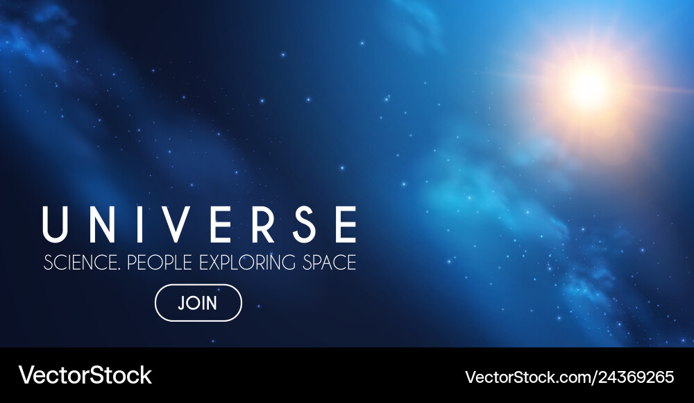 Universe infinity space with nebula and star Vector Image