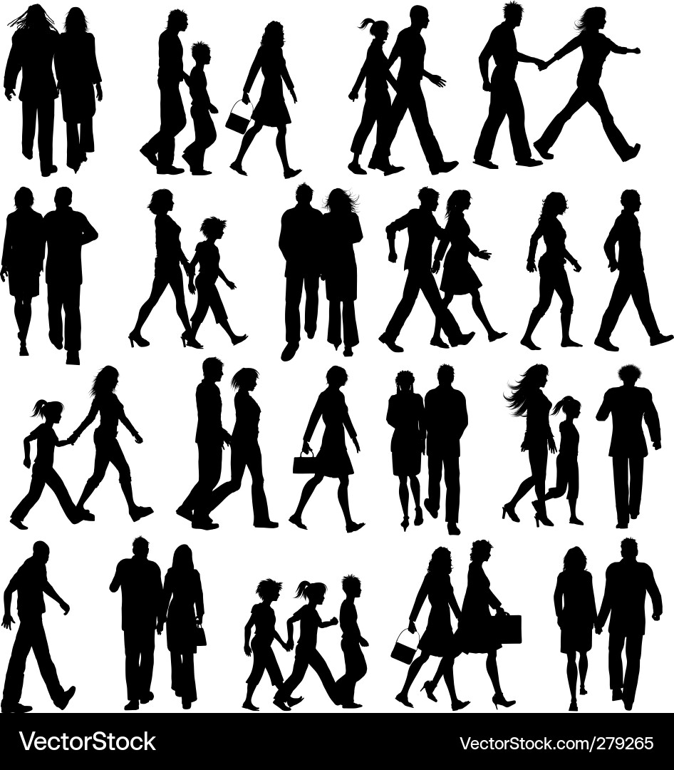 People Walking Silhouette Vector Images (over 19,000)