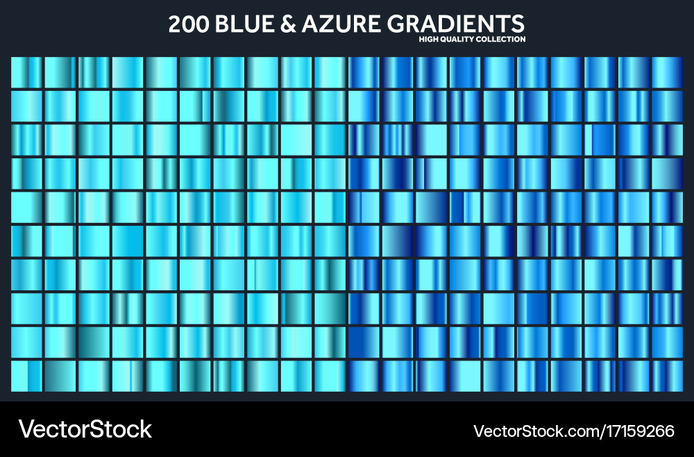 Blue azure chrome gradient setpatterntemplate Vector Image