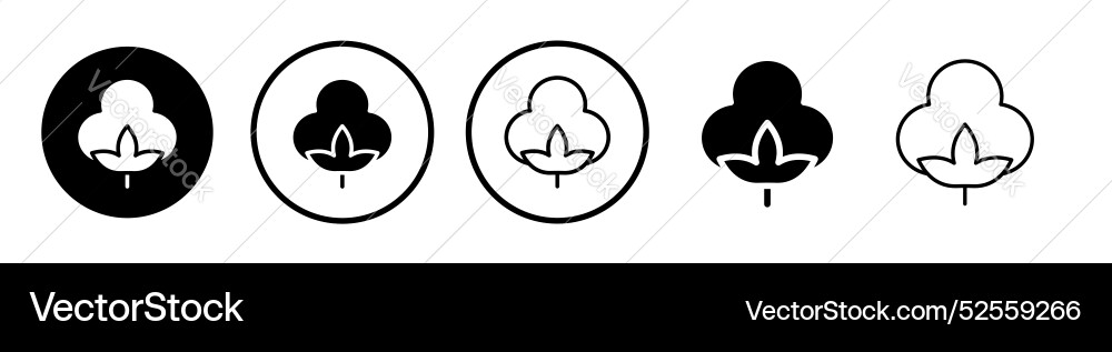 Cotton icon set on white background Royalty Free Vector