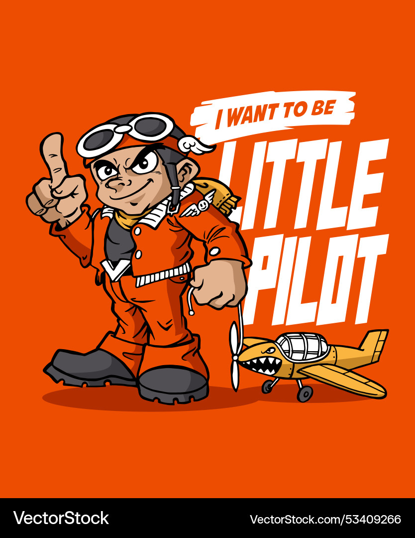 Little pilot Royalty Free Vector Image - VectorStock