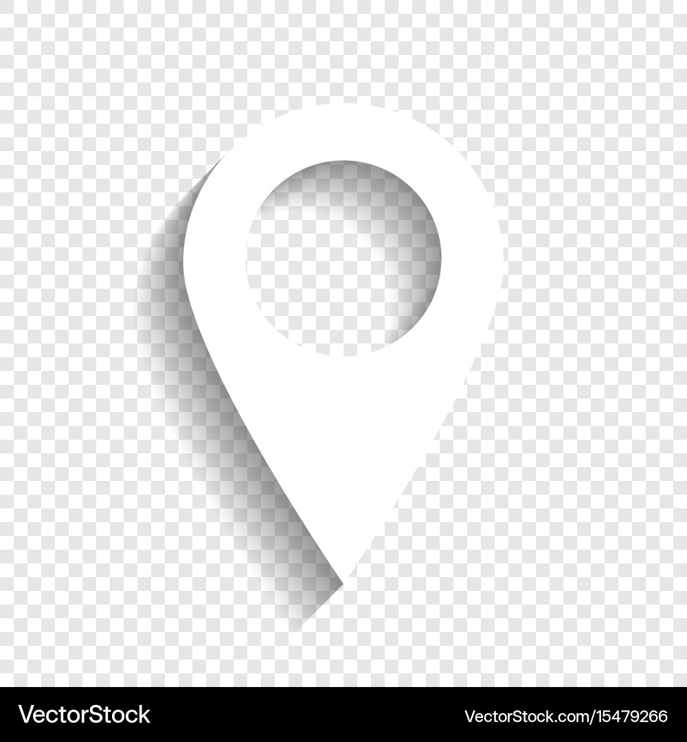 Mark pointer sign white icon with soft Royalty Free Vector