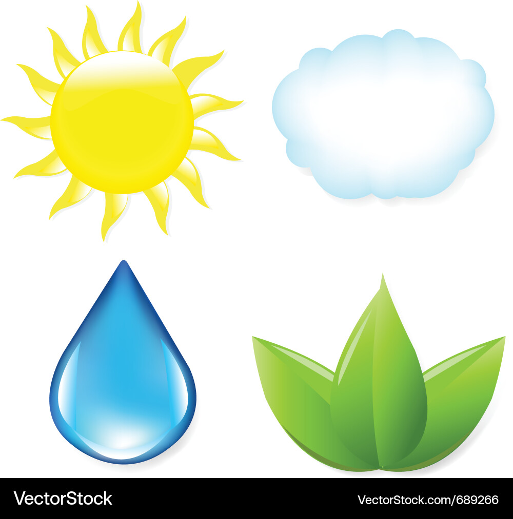 Nature symbols Royalty Free Vector Image - VectorStock
