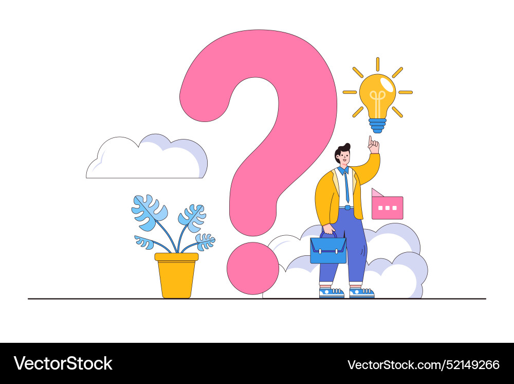 Question or problem-solving think about answer Vector Image